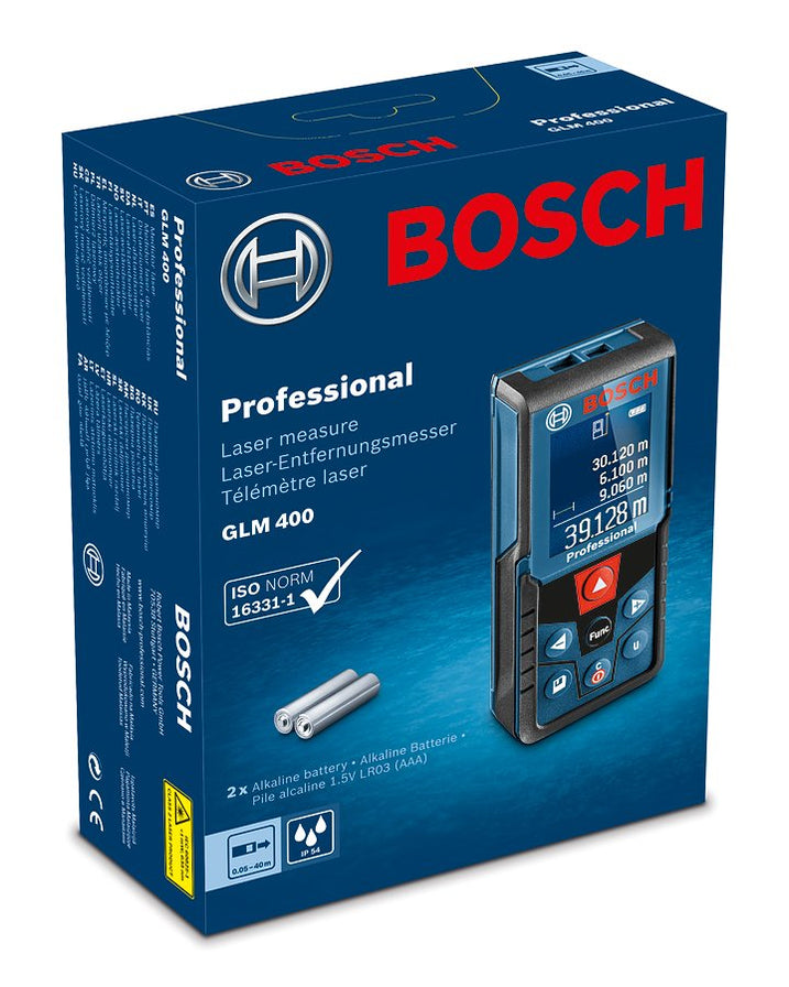 Bosch GLM 400 Laser Distance Measurement Tape, 40 Meters Range, Color ...
