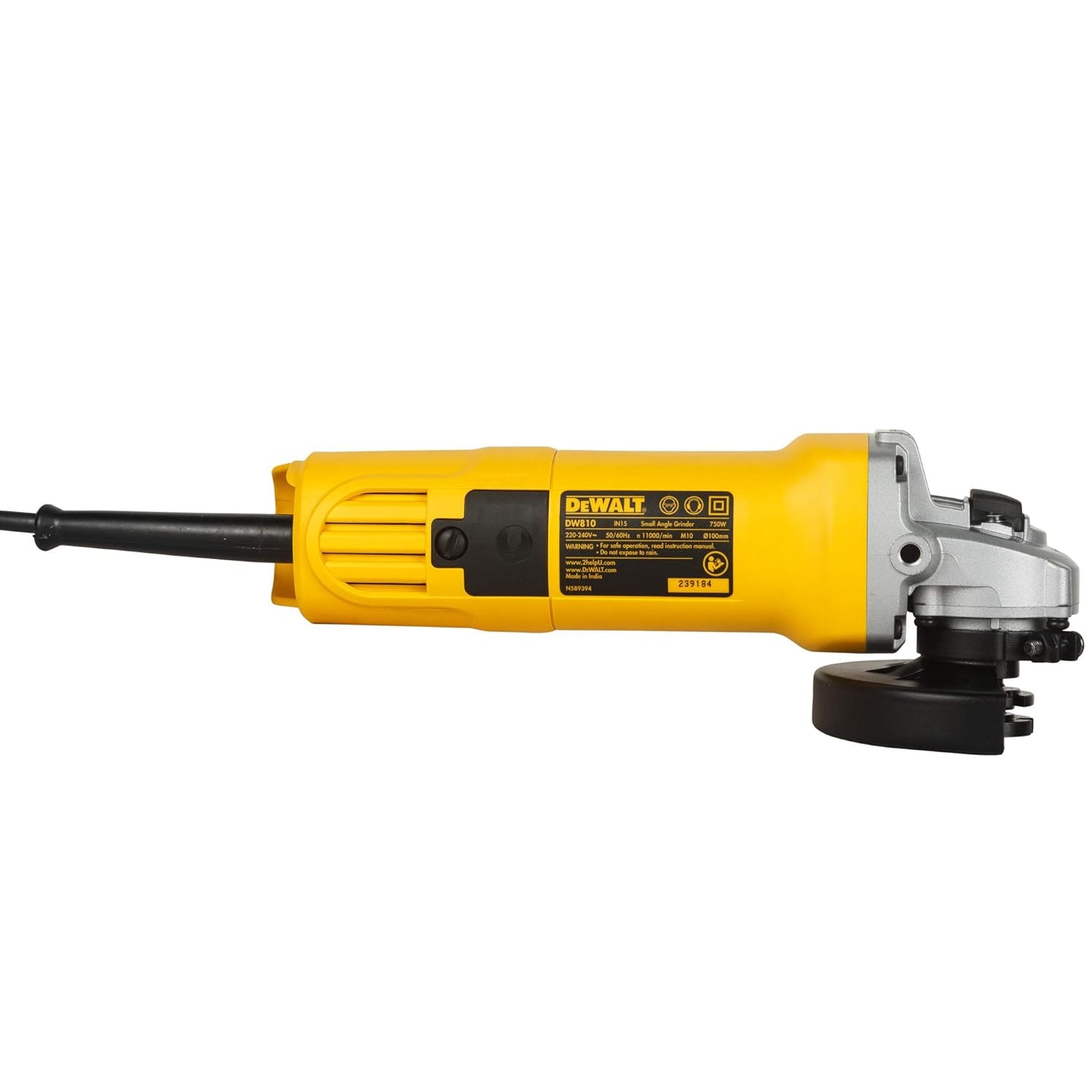 DEWALT DW810 750W 4 inch (100mm) Heavy Duty Small Angle Grinder with T ...
