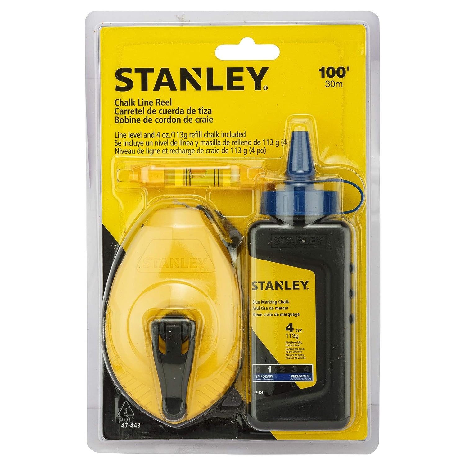 Stanley 30m White/Blue Chalk and Line Set — General Pumps