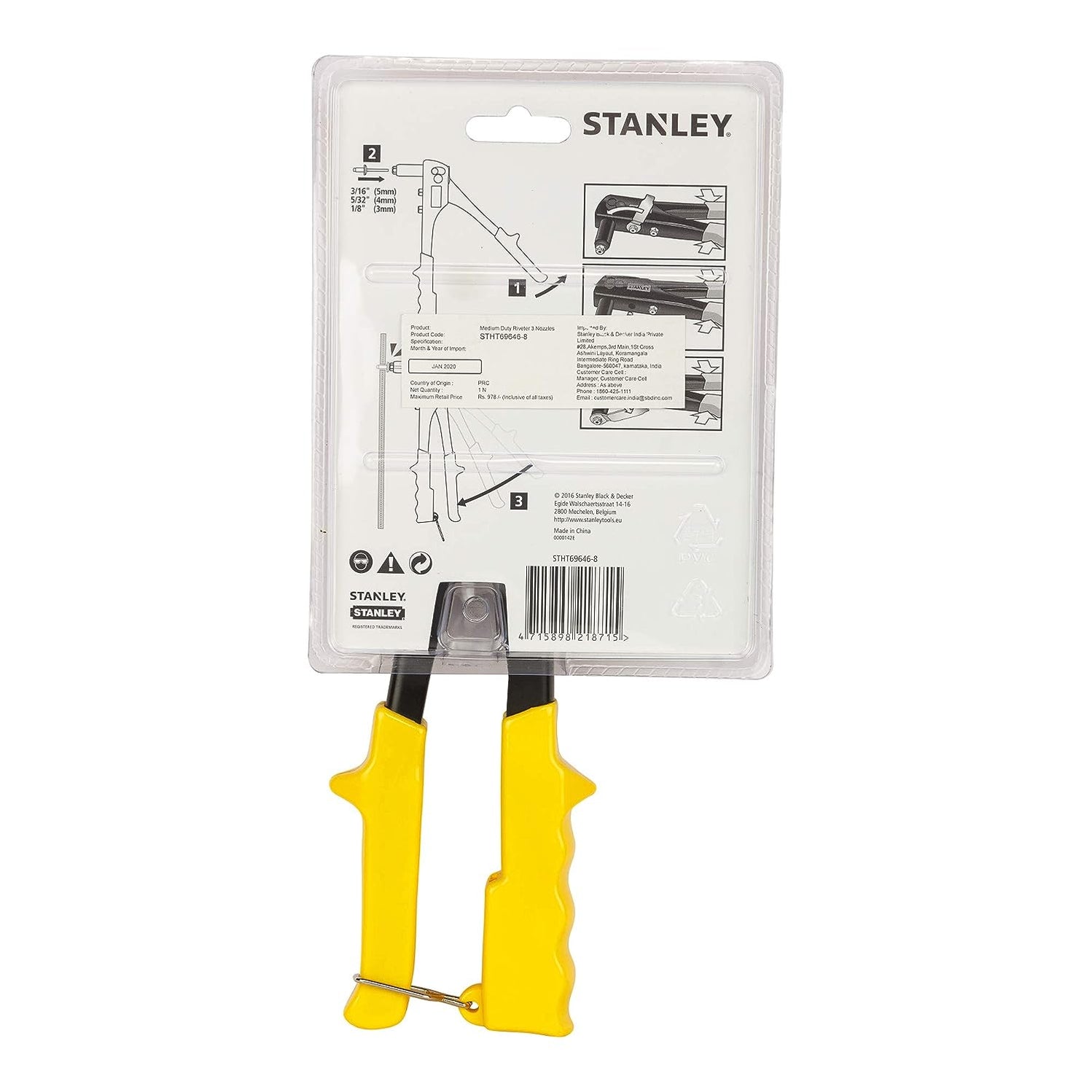 Stanley Medium Duty Riveter Gun With 3 Nose Pieces Nozzles — General Pumps