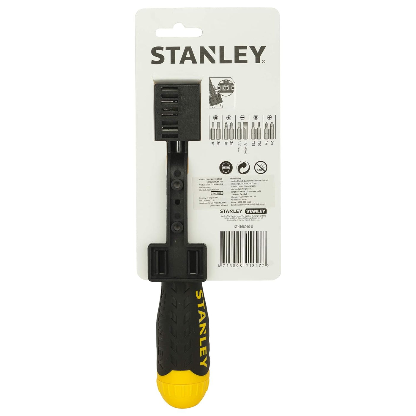 Stanley STHT68010-8 Multibit Magnetic Ratcheting Screwdriver with 10 B ...